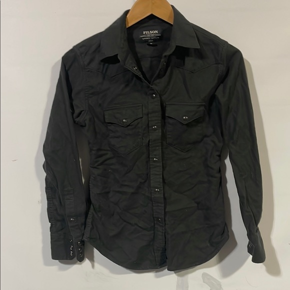 Filson | Tops | Filson Black Button Down Shirt Jacket | Poshmark